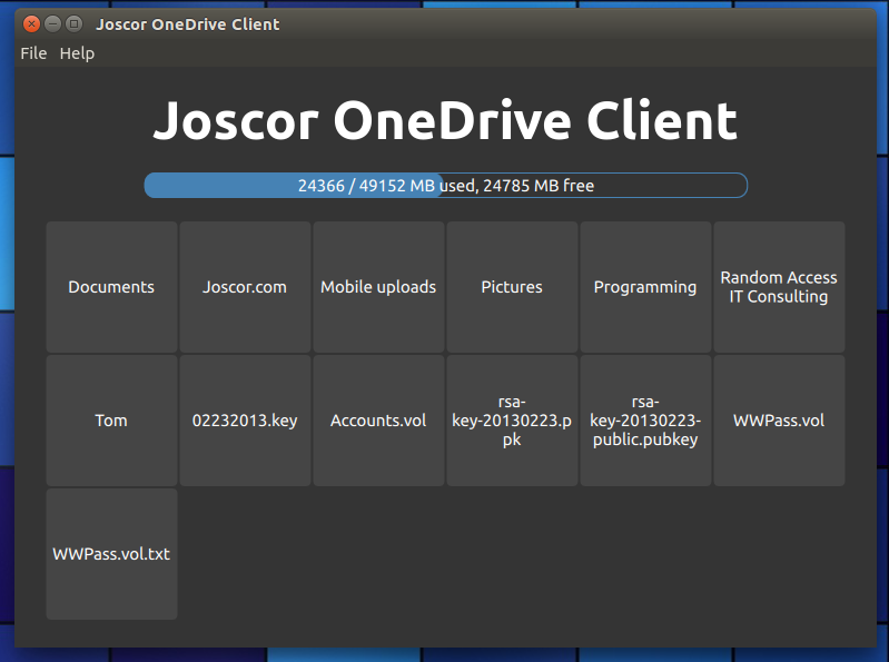 OneDrive Linux Client Project Published - FOSS - Joscor LLC
